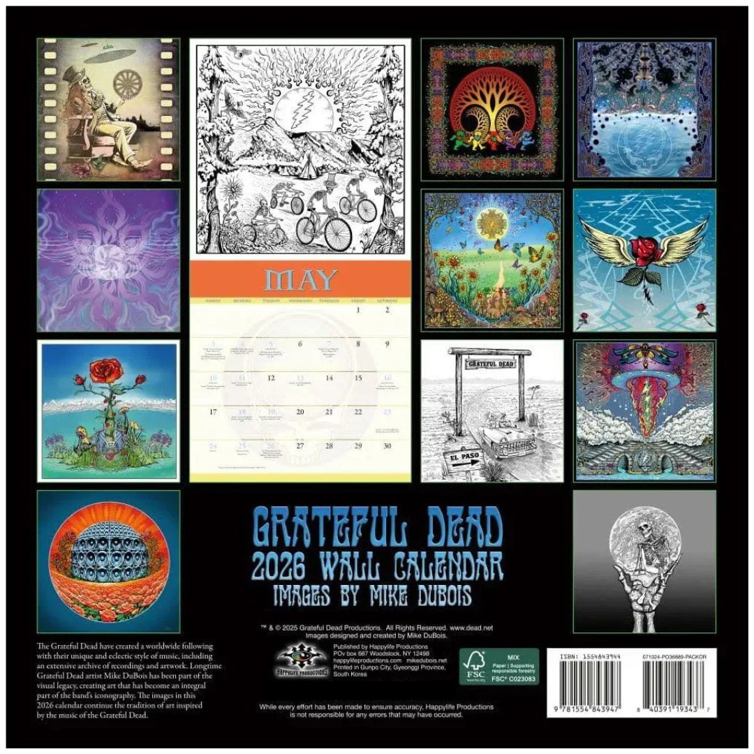 2026 Grateful Dead Wall Calendar - 12" x 12" | eDeadShop
